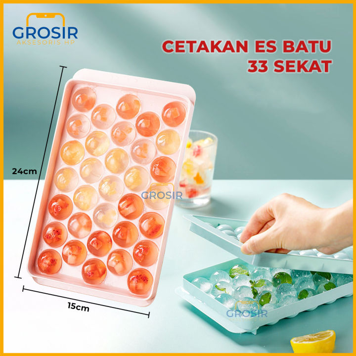 JUMBO Cetakan Es Batu Bulat 33 Sekat Pencetak Puding Agar-agar Jelly ...
