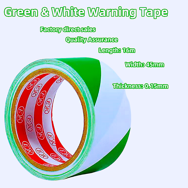 PVC green and white warning tape floor tape zebra tape 4.5cm wide and ...
