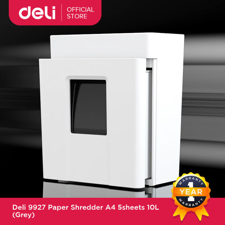 Deli 10L Paper Shredder Machine Can shred Cd, Paper A4 5 Sheets Grey ...