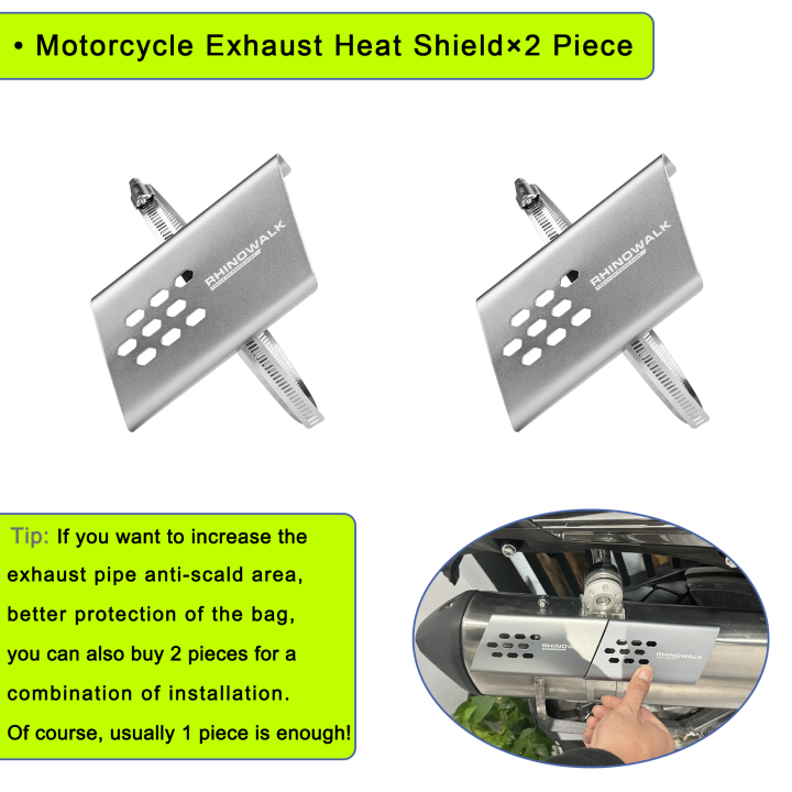 Rhinowalk Motorcycle Exhaust Protector Heat Shield For MT1418/MT1428 ...