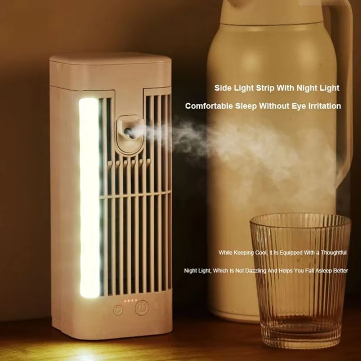 Air Cooler with Light Desktop Atomizing Air Conditioner Room Humidifier ...