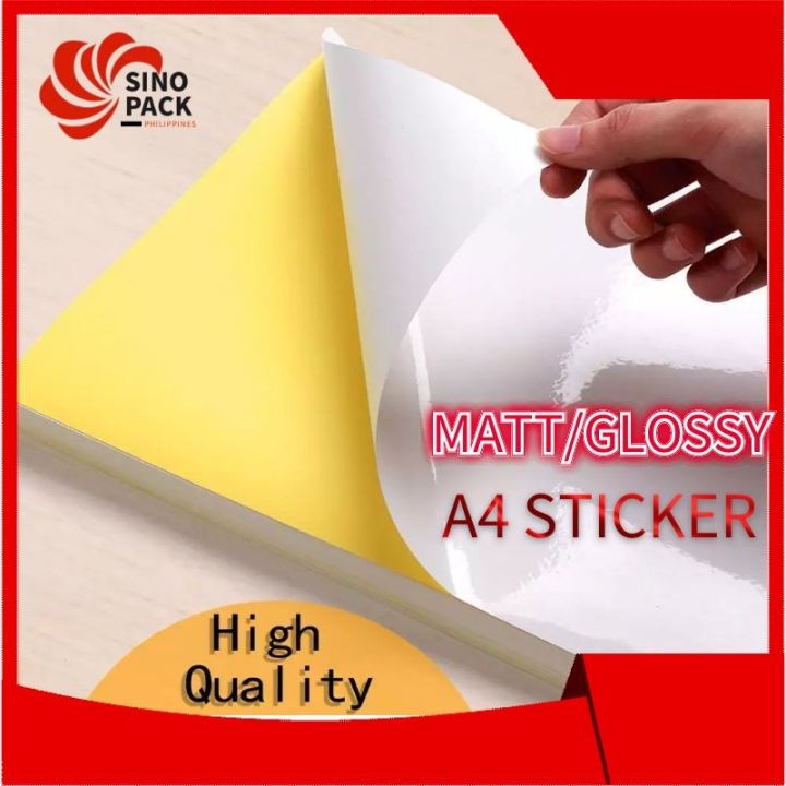 50/100 PCS A4 Sticker Paper Glossy/Matte PRINTABLE STICKER INKJET ...