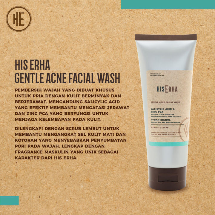 HISERHA Gentle Acne Facial Wash 100g - Sabun Wajah Jerawat Khusus Pria ...