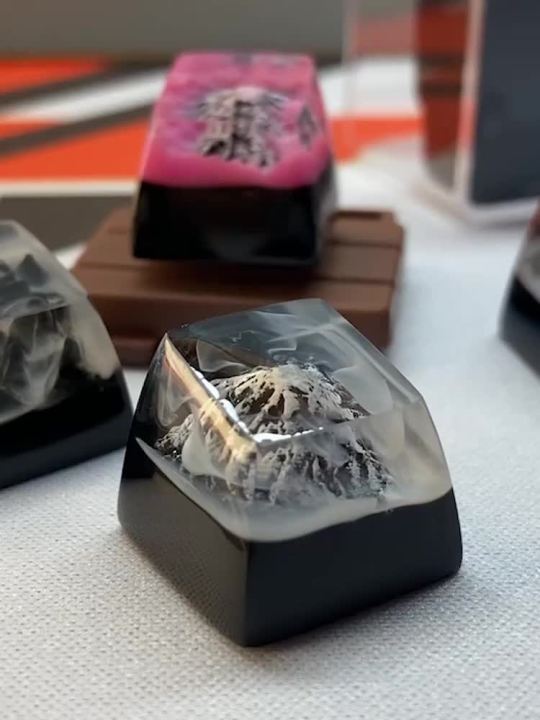 Personality Resin Keycap Snow Mountain Fuji Mountain Cherry Blossom ...
