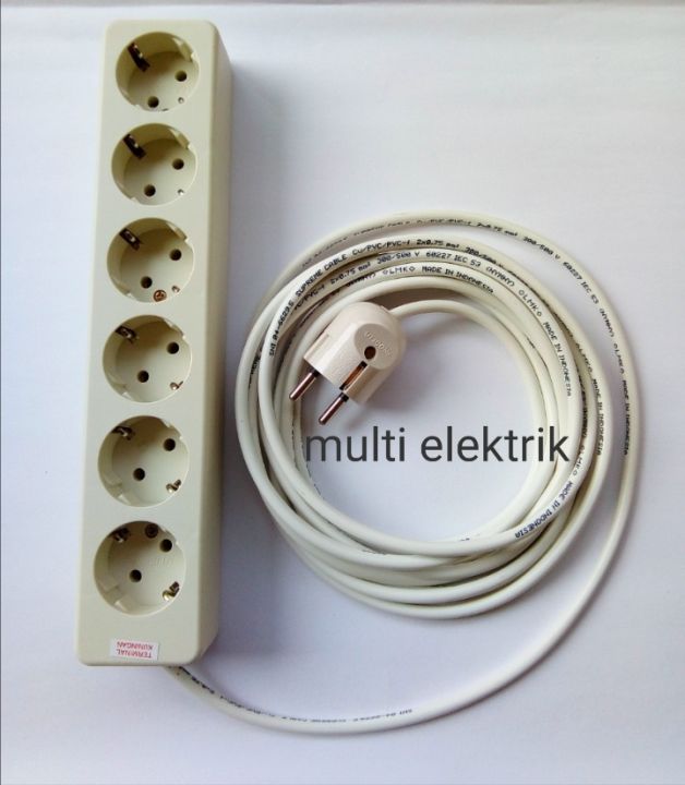 stop kontak uticon 6 lubang kabel supreme 5 meter - stopkontak colokan ...