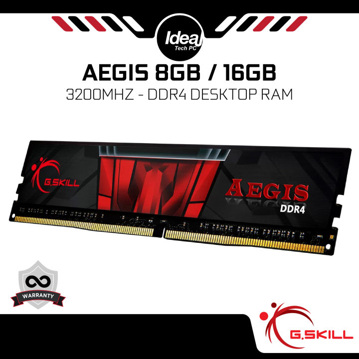 Gskill Aegis 8gb 16gb 3200mhz Ddr4 Cl16 Desktop Ram Lazada