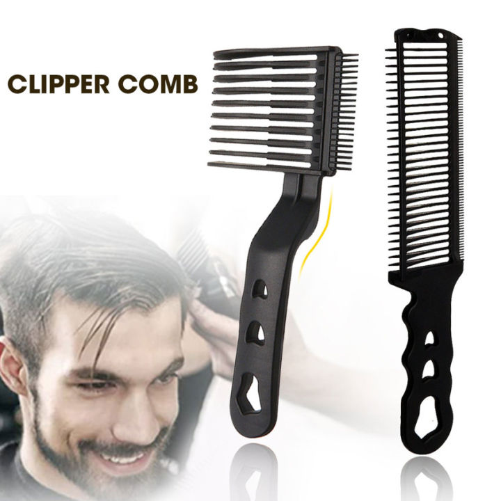 2PCS Kit Upgrade Barber Flat Top Hair Cut Combs Men'S Arc Design Curved ...
