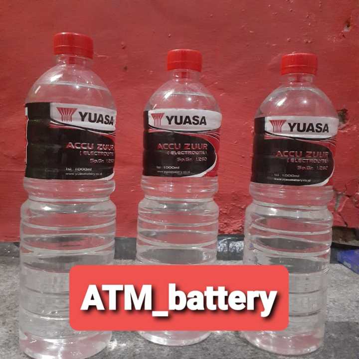 AIR AKI MERAH YUASA AIR ACCU ZUUR YUASA 1 LITER | Lazada Indonesia