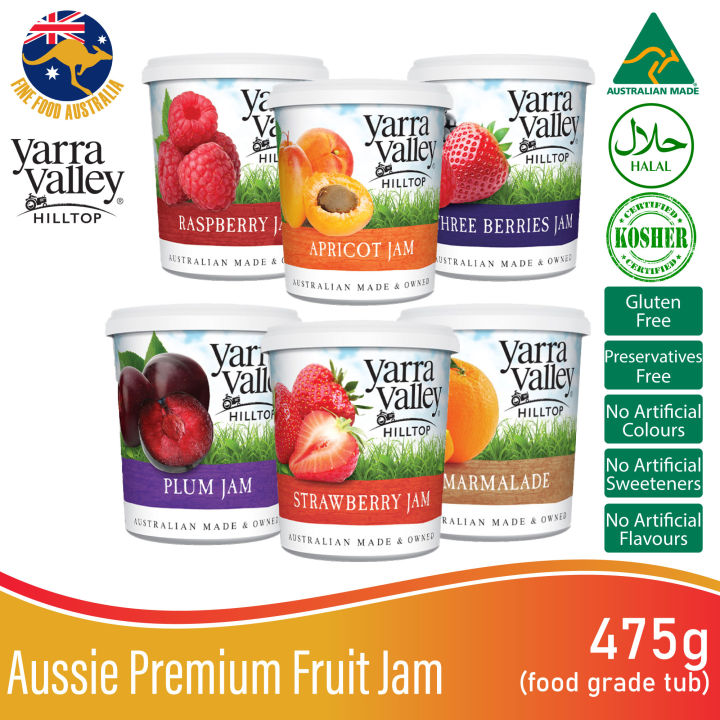 Australia's Yarra Valley Hilltop Fruit Jam 475g | Strawberry | Apricot ...