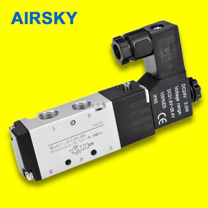 4v110 06 Air Solenoid Valve 1/8 quot; Pneumatic Valve 5/2 Way 5 Port 2 Position Dc 12v 24v Ac ...