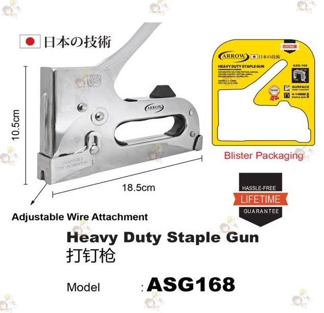 Arrow Heavy Duty Staple Gun - ASG168 /A230 MANUAL NAIL TRACKER / STAPLE ...