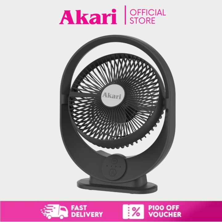 ☁Akari 8 Rechargeable Elliptical Fan w LED (ARF-8068) | Lazada PH