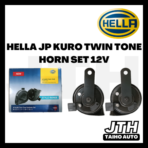TAIHOAUTO HELLA JP KURO Twin Tone Horn Set with Single Pin Connector 12V Toyota Perodua Hon ...