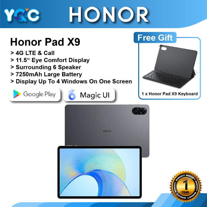 HONOR Pad X9 LTE 7(4GB+3GB)+128GB 11.5" 120Hz 2K HONOR Fullview Display | Surround 6 Speakers ...