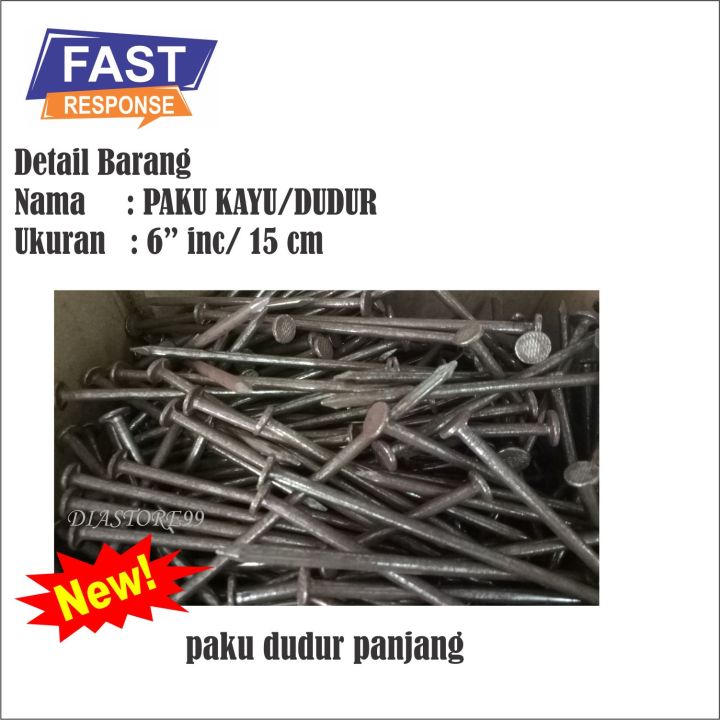 paku kayu ukuran 6" berat 1/4 kg 1/2 kg dan 1 kg paku dudur paku usuk ...