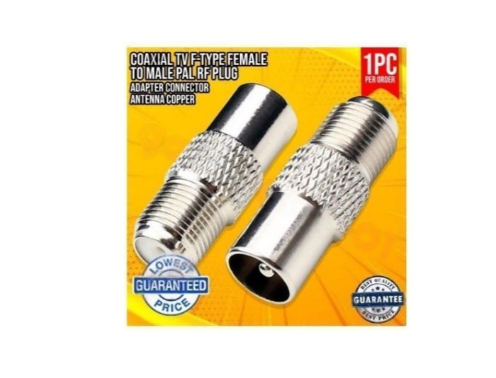 ⚡Coaxial TV F-Type Female To Male PAL RF Plug Adapter Connector Antenna Copper⚡ | Lazada PH