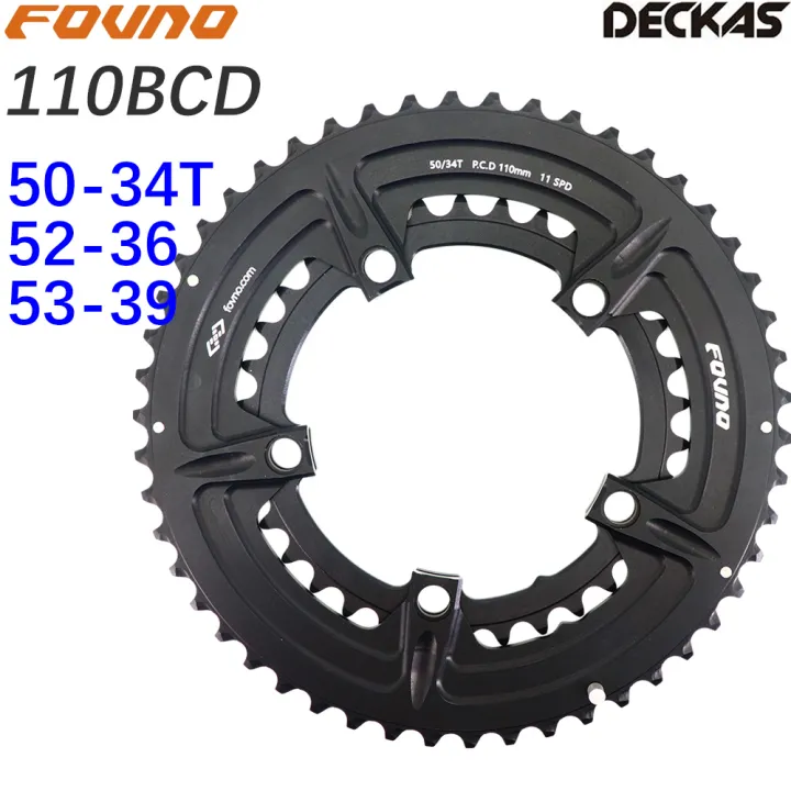 Fovno 110BCD Road Bike Crankset DUB 29mm 28.99mm 24mm Spindle Thunder Deckas Double Chainring ...