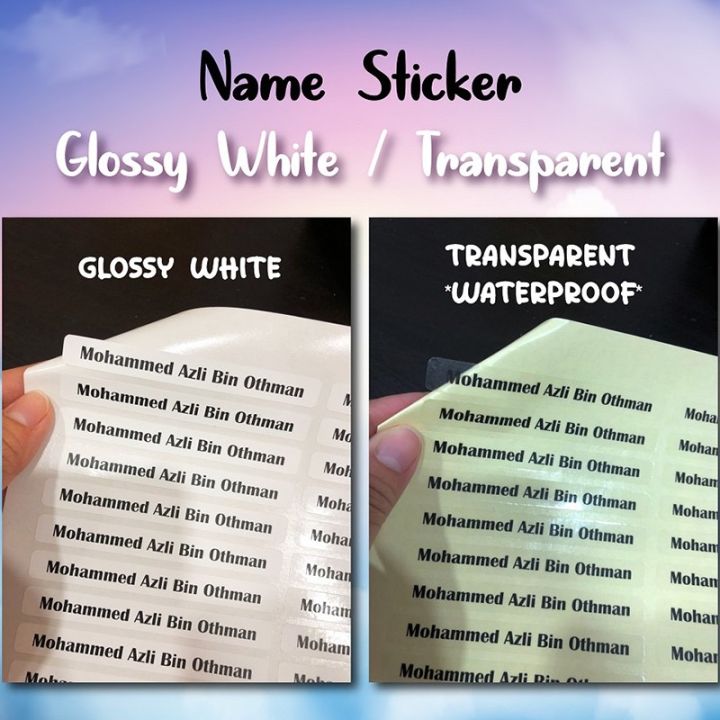 80pcs Name Sticker/Sticker Nama Sekolah(Kalis Air) | Lazada