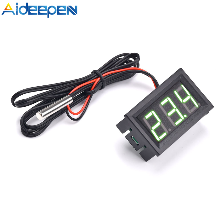 Aideepen 0.56 Inch Three-digit Temperature DC4~30V -50℃~120℃ LED Display with 100cm Rod NTC 3950 ...