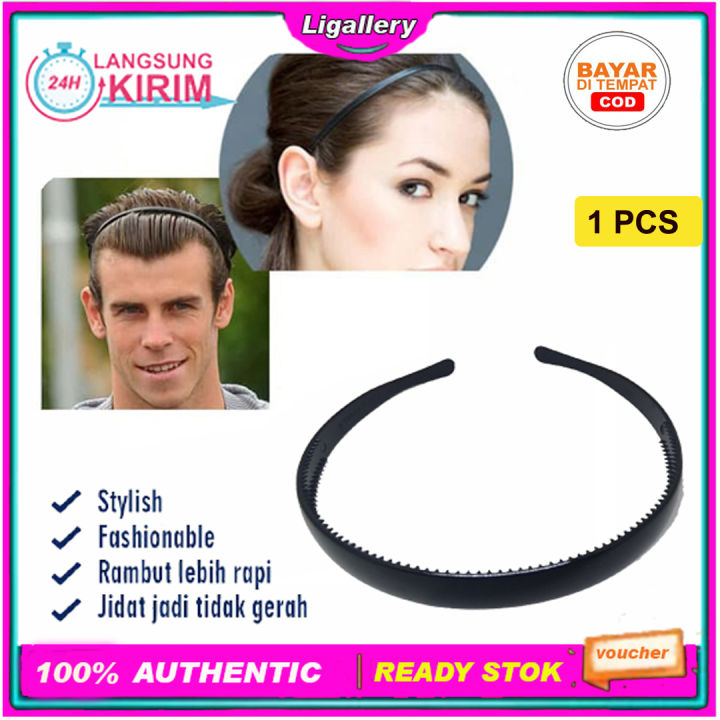 [Anti Patah] Bando Olahraga Pria Wanita Korea Bando Kawat Besi Hitam ...