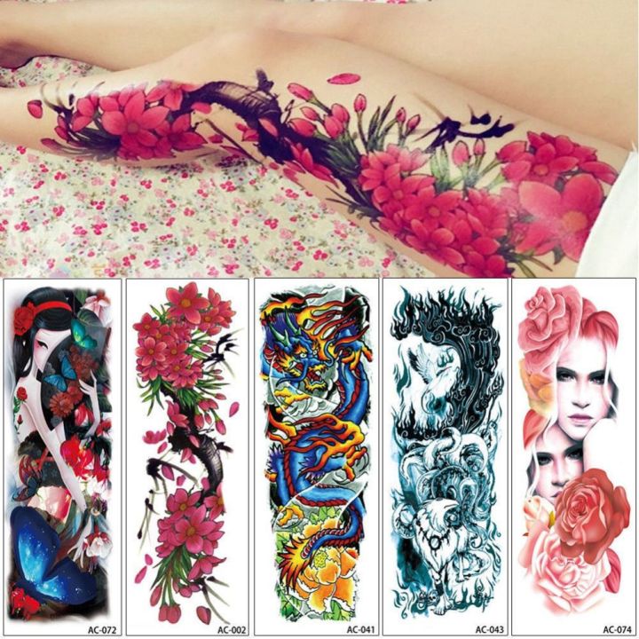1Pc Temporary Tattoo Stickers Body Art Flower Arm Leg Waterproof ...