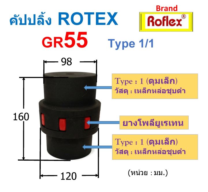คัปปลิ้ง ROTEX Coupling GR 55 แบรนด์ ROFLEX / ROTEX Model ยอยยาง ยอย 8 ...