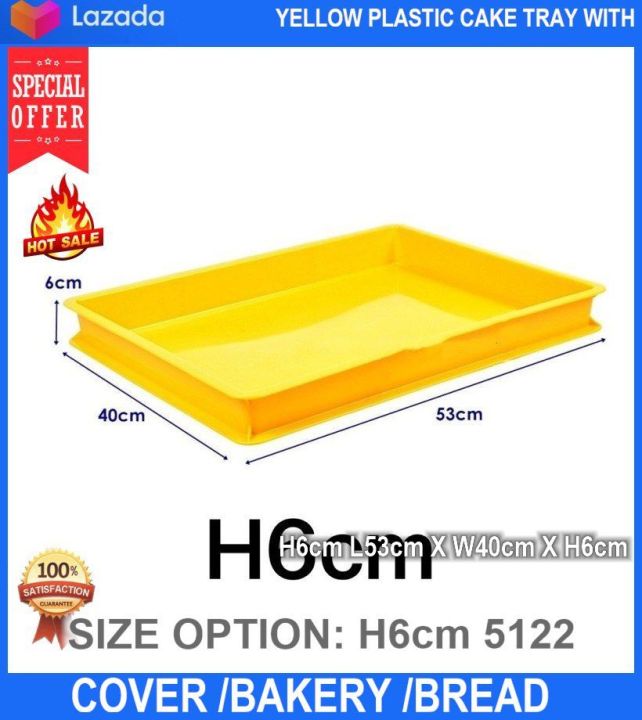 Yellow Plastic Cake Tray With Cover /bakery Tray /bread Tray /food Tray ...