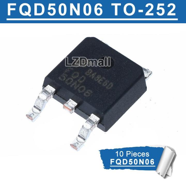 10pcs FQD50N06 FQD 50N06 TO-252 50A/60V N-Channel MOSFET Transistor ...