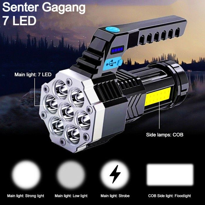 Senter Gagang 7 Mata LED DC-828 Multifunction Work Lights | Lazada Indonesia
