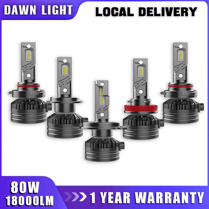 Dawn Light 2PCS LED Car Headlight Q1 H4 H7 H11 HB3 9005 HB4 9006 80W ...