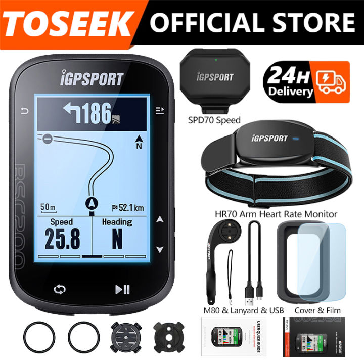 TOSEEK iGPSPORT BSC200 Cycling GPS Computer ANT+ Map Navigation Wireless Speedometer Bicycle ...