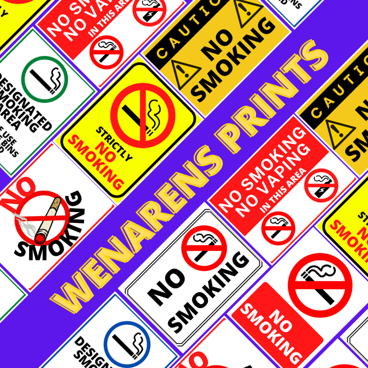 No Smoking PVC & Laminated Sign Waterproof Signage for Doors gate and ...