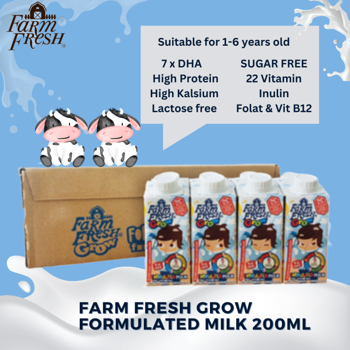 Susu Farm Fresh UHT Susu Coklat/Chocolate Milk - 200ml x 24pek Farm ...