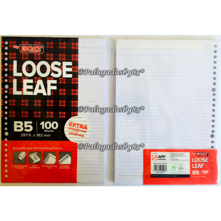 (1 Pak Isi 100 Lembar) Grosir Loose Leaf BIG BOSS B5 100 Lembar / BigBoss Loose Leaf 100 B5 ...