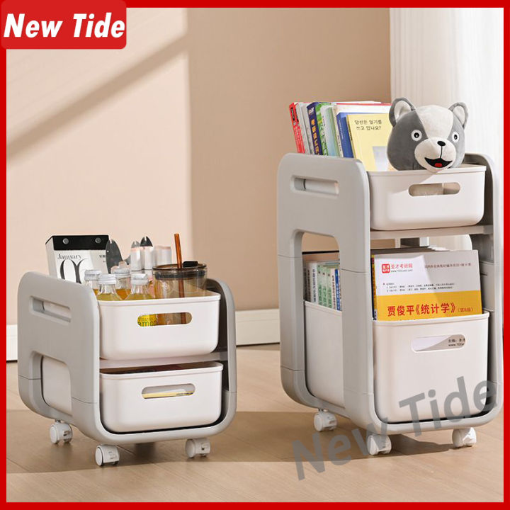 Books Shelves Organizer Under Desk with Wheels Removable Schoolbag ...