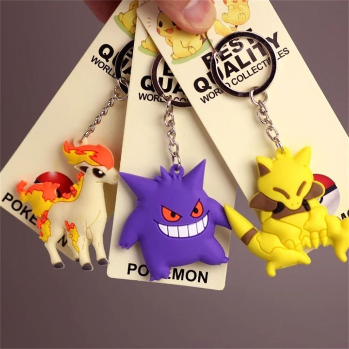 JHKJF Birthday Gifts PVC Vulpix Charizard Eevee Snorlax Anime Key Rings ...