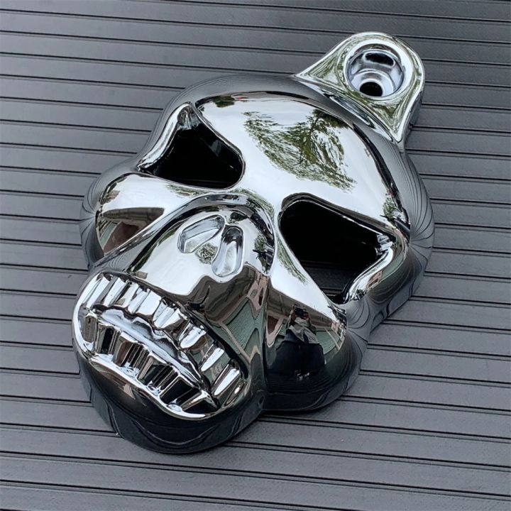 【Free shipping】 Motorcycle Aluminum Skull Horn Cover Cowbell For Harley ...