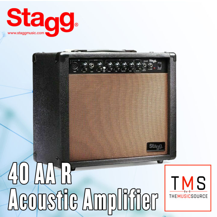 Stagg 40 AA R 40 Watt RMS Acoustic Guitar Amplifier with Spring Rever ...