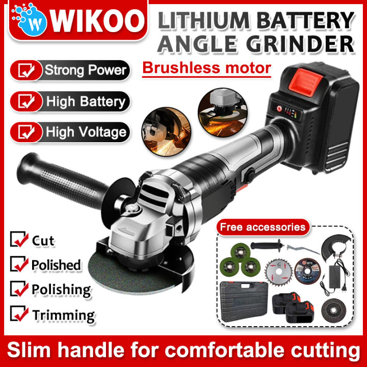 Angle Grinder Portable Wireless Rechargeable Cut Off Machine Cordless ...