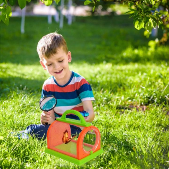 GERDA Collapsible Insect Bug Cage Box Plastic Mesh Insect Catching Case ...