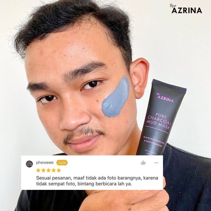MASKER CHARCOAL AZRINA Pure Charcoal Mud Mask, MASKER CLAY MASK AZRINA ...
