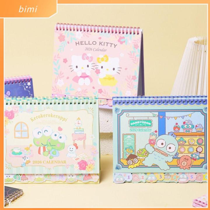 BIMI With Memo Notes 2026 Sanrio Desk Calendar Coil Binding Flip ...