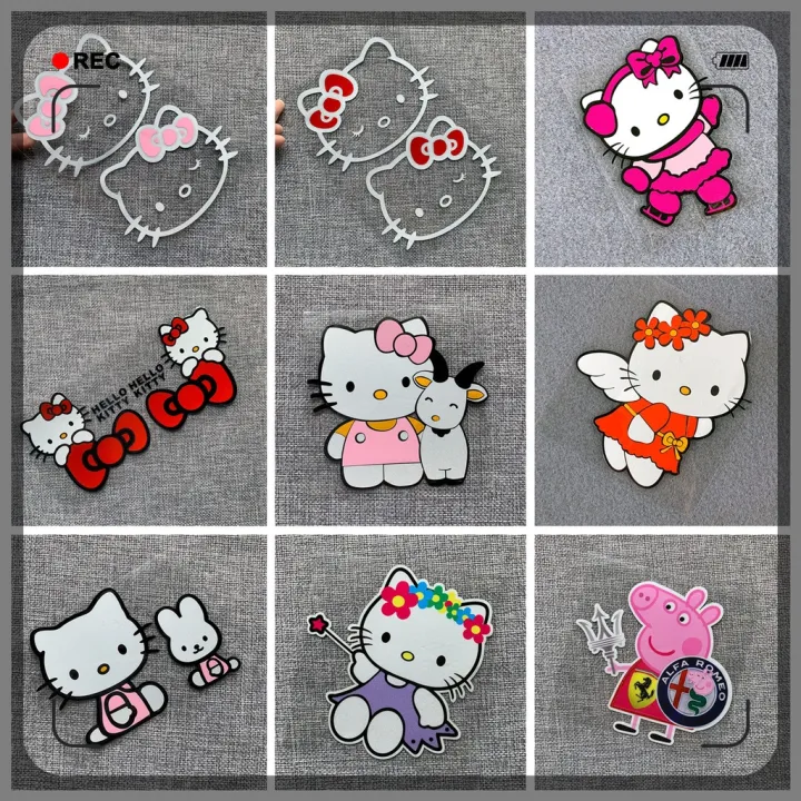JDM Hello Kitty สะท้อนแสง สติ๊กเกอร์ Vinyl เทปกันรอย ตกแต่งรถ รถไฟฟ้า ...