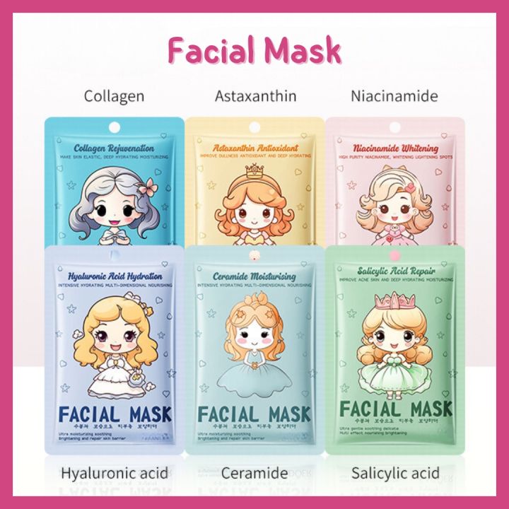 FACIAL MASK - Masker Wajah Princess Clear Astaxanthin Ceramide Collagen ...