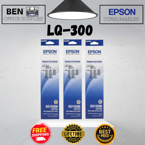 GENUINE Epson LQ300 / 300+ II Ribbon Cartridge ORIGINAL ( S015506 ...