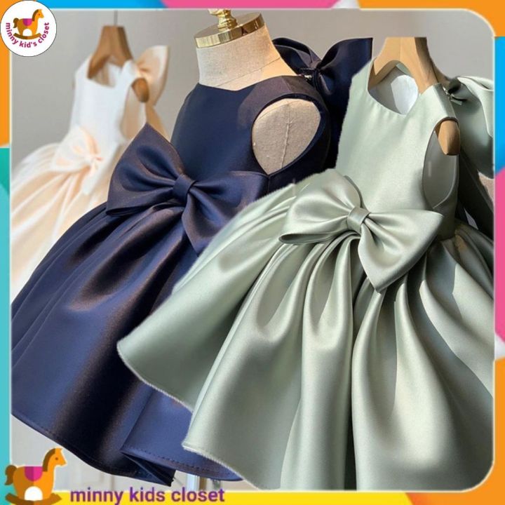 🇹🇭ส่งไวทันที 🇹🇭 ชุดราตรีเด็ก (ED14) ชุดเดรสเด็กผู้หญิง มีโบว์ด้านหน้า ...