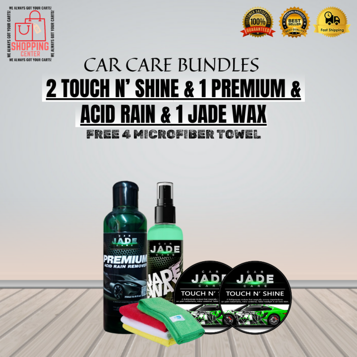 JADE CAR CARE SET ( 2 TOUCH N SHINE, 1PREMIUM ACID RAIN,1JADE WAX )+4 ...