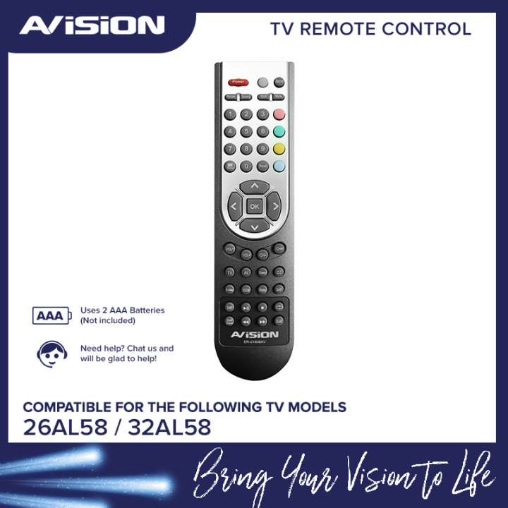 Remote Control of Avision LCD TV 32AL58 & 26AL58 | Lazada PH