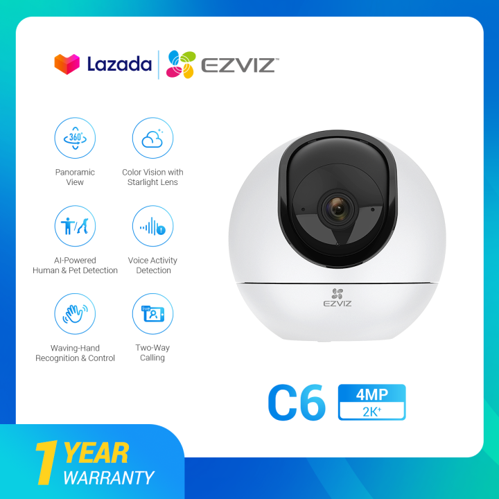 EZVIZ C6 2K+ CCTV Home Security Wifi Camera Wireless 360°Pan/Tilt Indoor IP Camera Connect ...