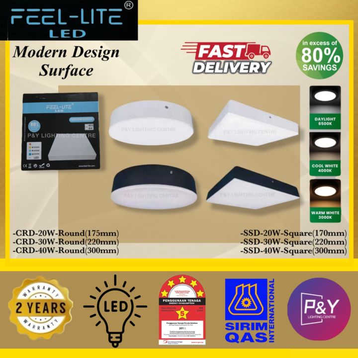 FEEL-LITE LED SURFACE (CEILING LIGHT) 6500K/3000K/4000K | Lazada